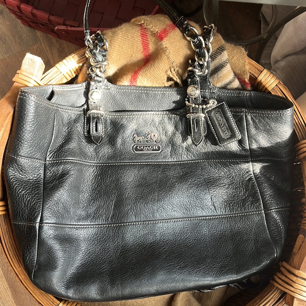 Authentic Coach Madison Tribeca East West Black Leath… - Gem